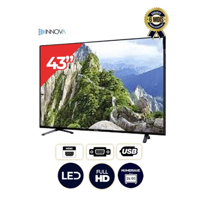 Tv led innova 43 pouces - 43S2(SA) - Full HD + Décodeur et régulateur intégrés - Noir - 06 mois ...