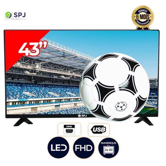TV SPJ - LEDBLU-43ID019 - 43 pouces - LED - HD - Garantie 6 Mois ...
