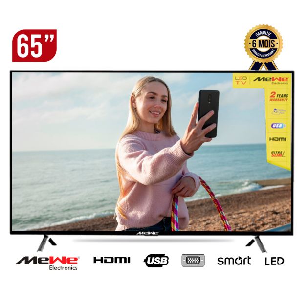 TV SMART MEWE 65" - MW650STSG2W SANS CADRE - LED UHD - 4K - 1,5G+8G ...