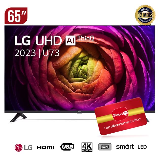 TV Smart LG UHD - 65 pouces - 65UR73006LA - α9 Gen6 - AI - 4K - 2023 ...