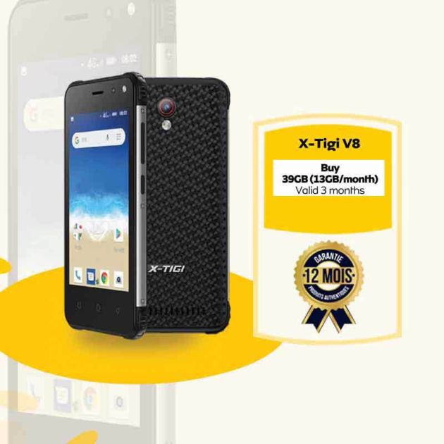 X-TIGI V8 - 8Go/1Go - 3G - 1550 mAh - Dual Sim - Noir - 12 mois de ...