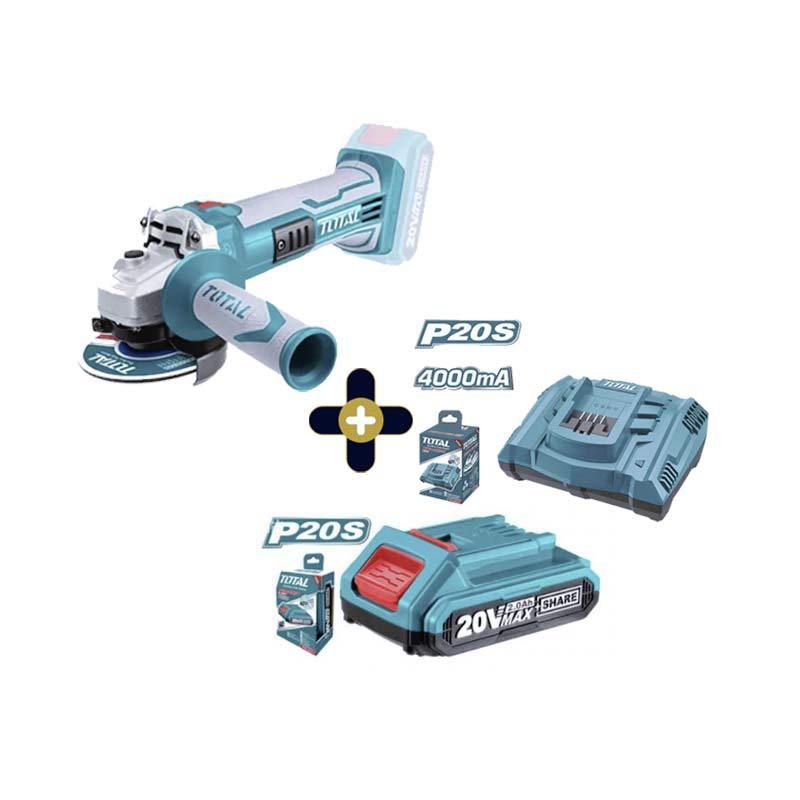 Meuleuse d'angle prix en fcfa - INGCO CAGLI2011582 - Sans Fil - 115 mm - 20V (2x4.0 Ah ...