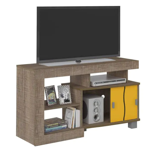 Meuble TV SENNA CINNAMON - Jusqu'à 45 pouces - Cinnamon/Jaune ...