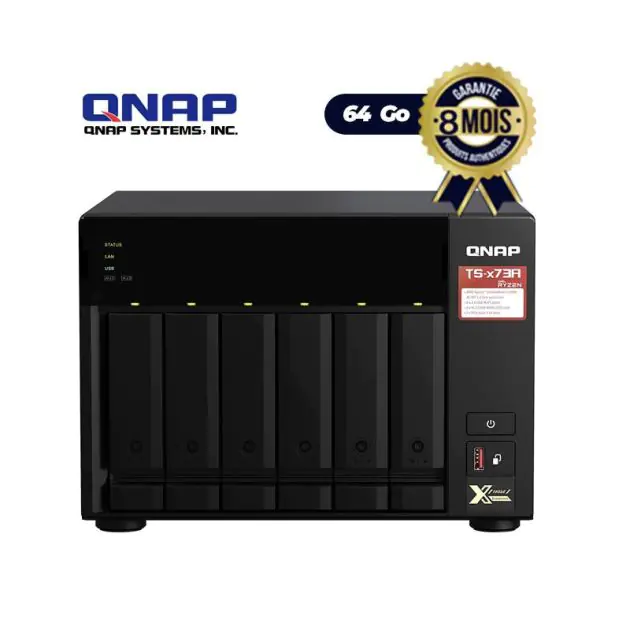 NAS QNAP TS-673A-8G à 6 Baies Hautes Performances Avec 2 Ports 2,5 GbE ...